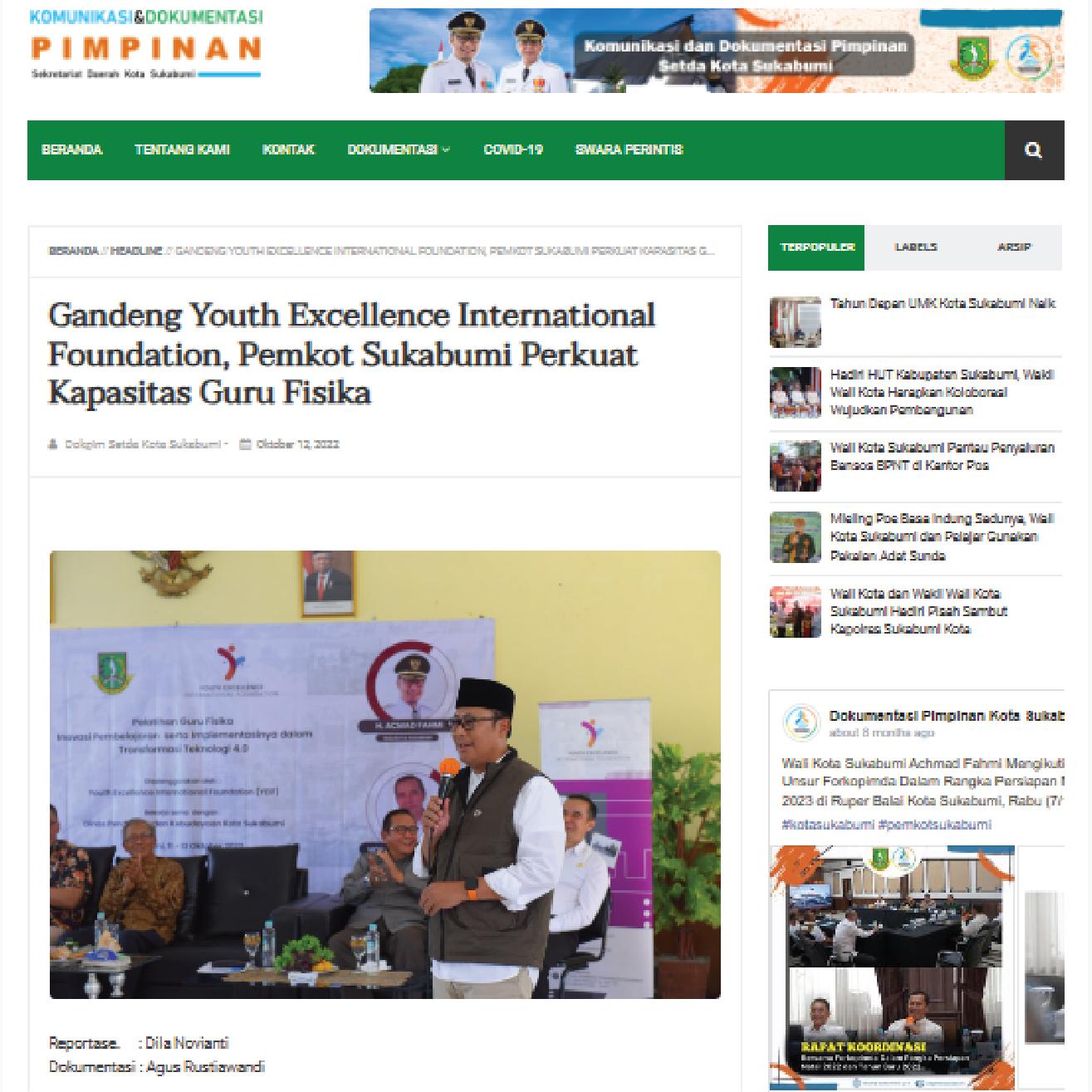 Gandeng Youth Excellence International Foundation, Pemkot Sukabumi ...